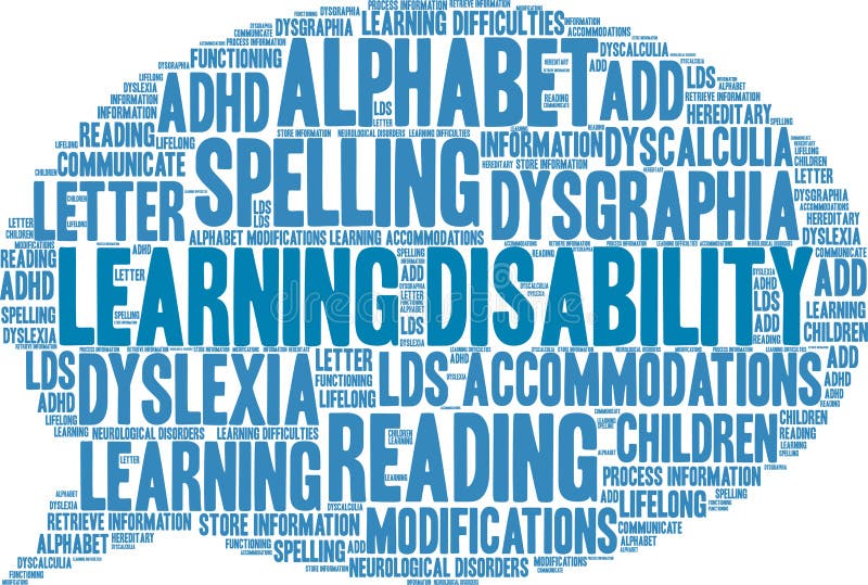 Learning Disability Word Cloud Stock Illustration - Illustration of ...