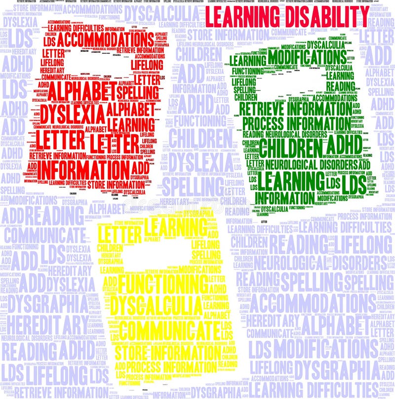 Learning Disability Word Cloud Stock Illustration - Illustration of ...