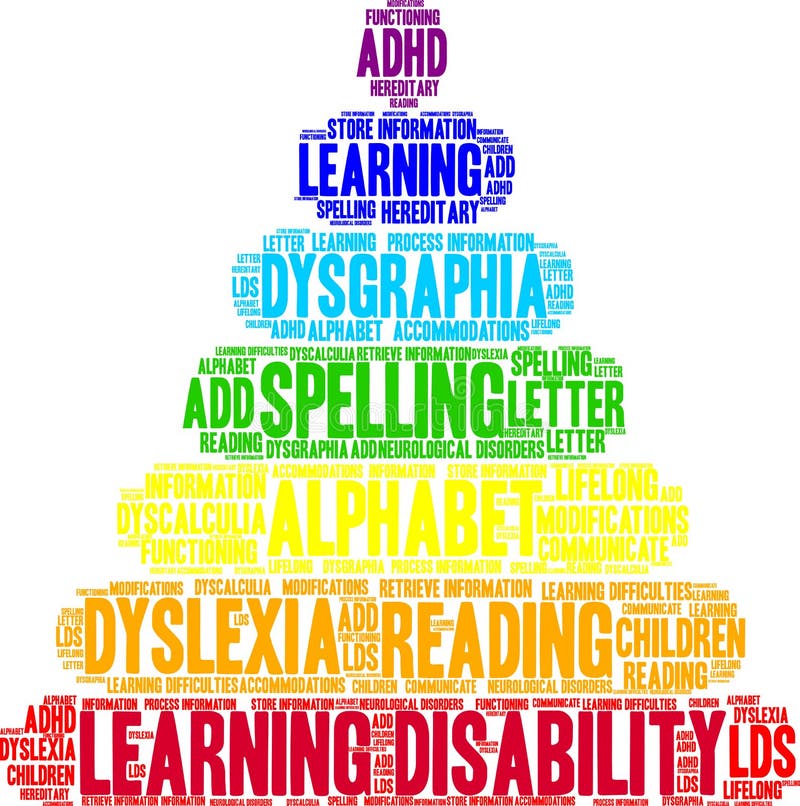 Learning Disability Word Cloud Stock Illustration - Illustration of ...