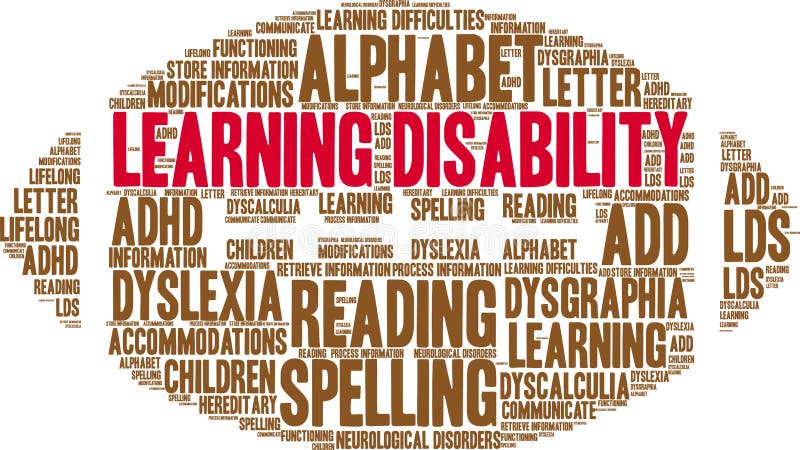 Learning Disability Word Cloud Stock Illustration - Illustration of ...