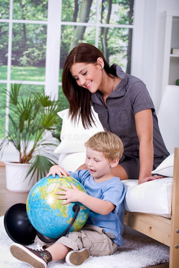 Learning about Earth stock photo. Image of earth, female - 16857302