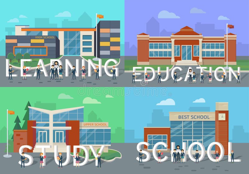 Learning Educación Estudio Escuela Letras De La Gente Ilustración del ...