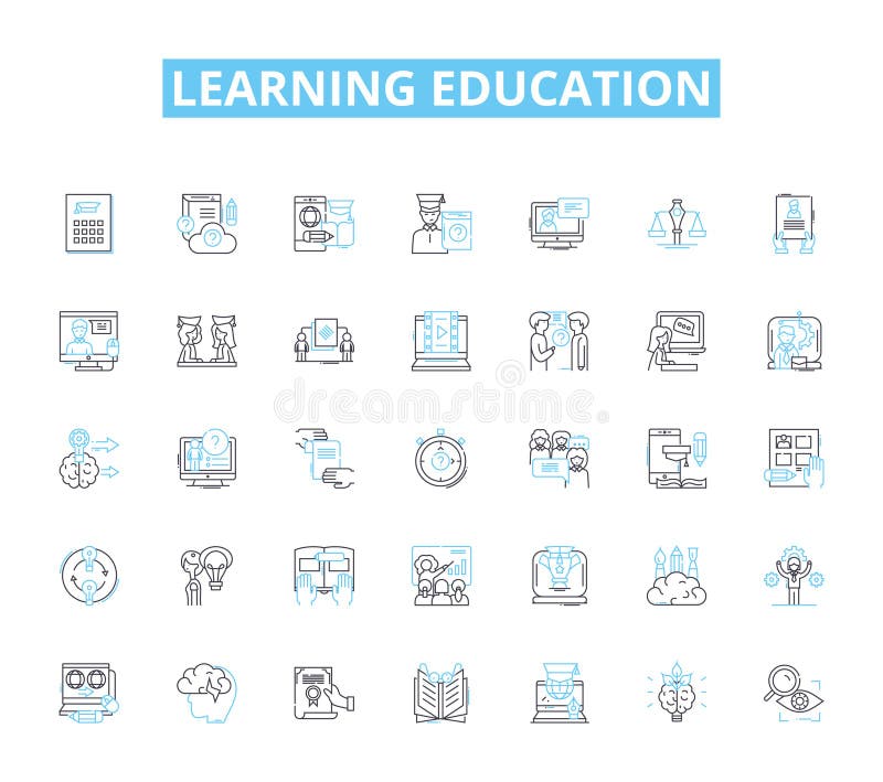 Learning Education Linear Icons Set. Knowledge, Growth, Insight ...