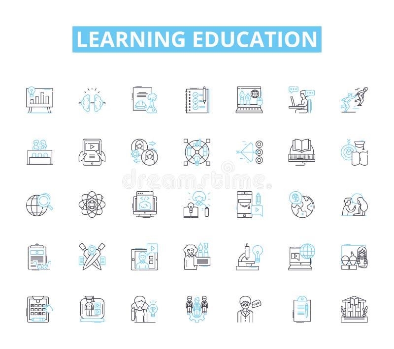 Learning Education Linear Icons Set. Knowledge, Growth, Insight ...