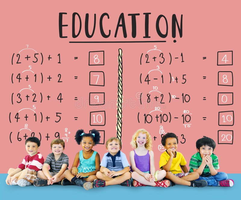 Kids Mathematics Calculation Background Stock Photo - Image of children ...