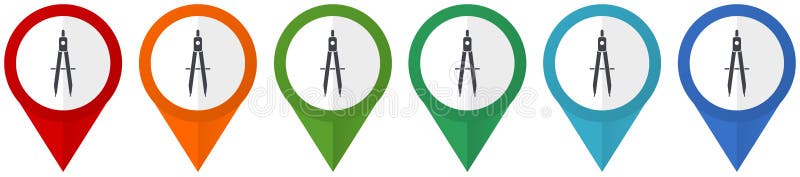 Learning, Education Vector Pointers, Set of Colorful Flat Design Icons ...