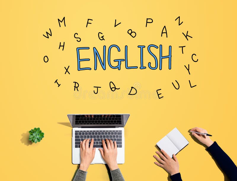 Learning English Concept with People Working Together Stock Photo ...