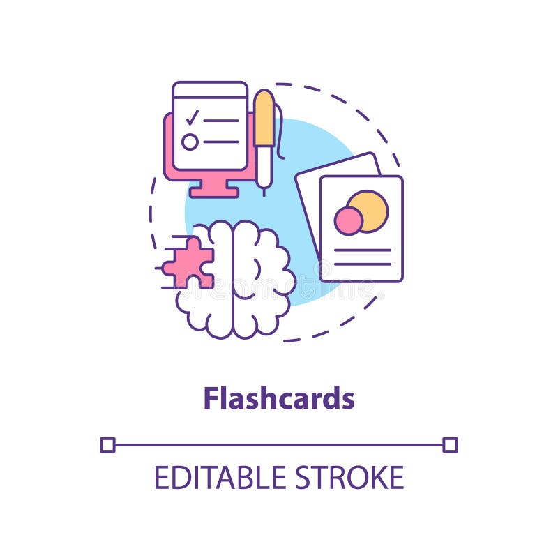 Learning Flashcards Concept Icon Stock Vector - Illustration of brain ... Learning Flashcards Concept Icon Stock Vector - Illustration of brain ...