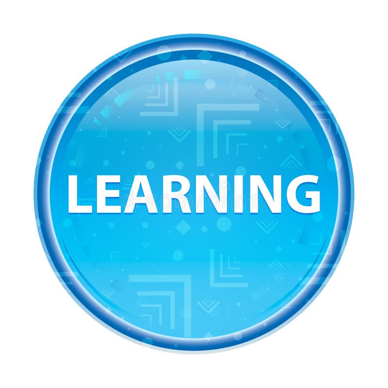 Learning Floral Blue Round Button Stock Illustration - Illustration of ...