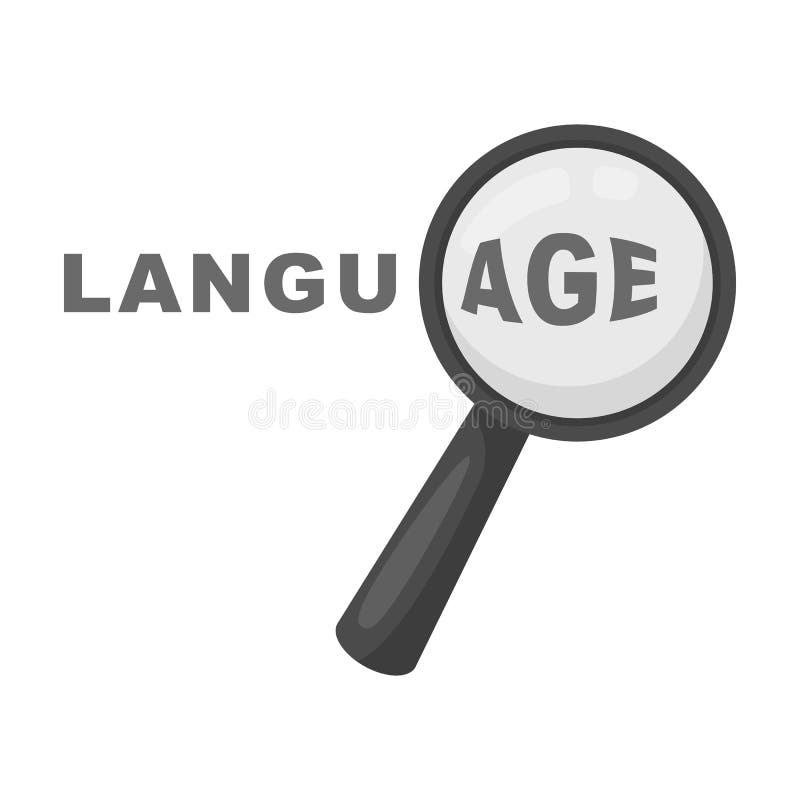 Learning Foreign Language Icon in Monochrome Style Isolated on White ...