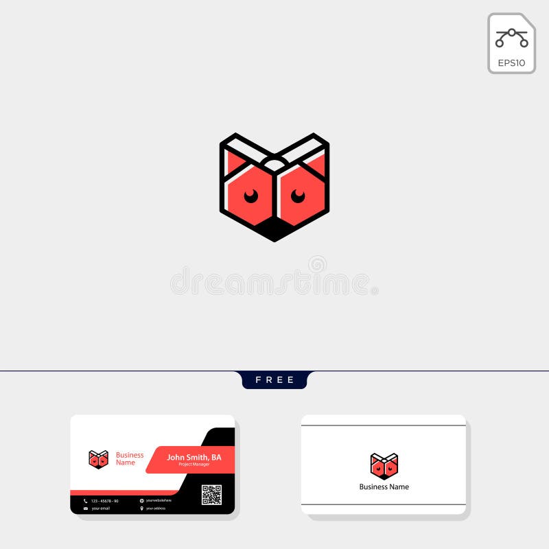 Learning Fox Book Logo Template Vector Illustration, Free Business Card ...