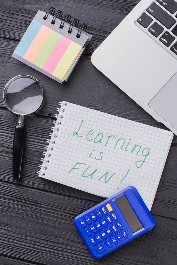 Learning is fun. stock image. Image of calculator, compass - 188916877
