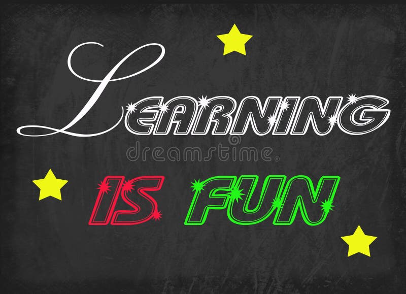 Learning is fun word stock illustration. Illustration of kids - 66969721