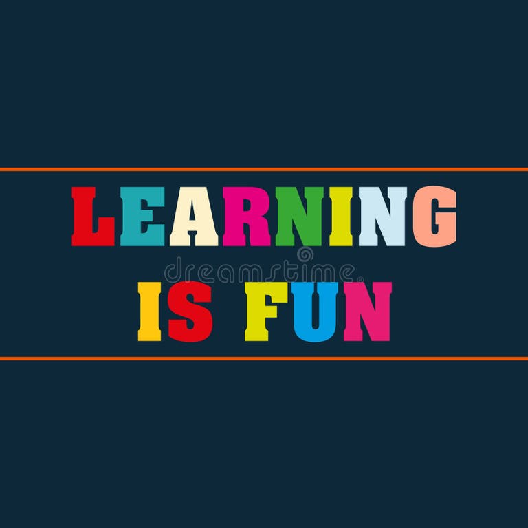 Learning is Fun Word Block on Black Stock Illustration - Illustration ...