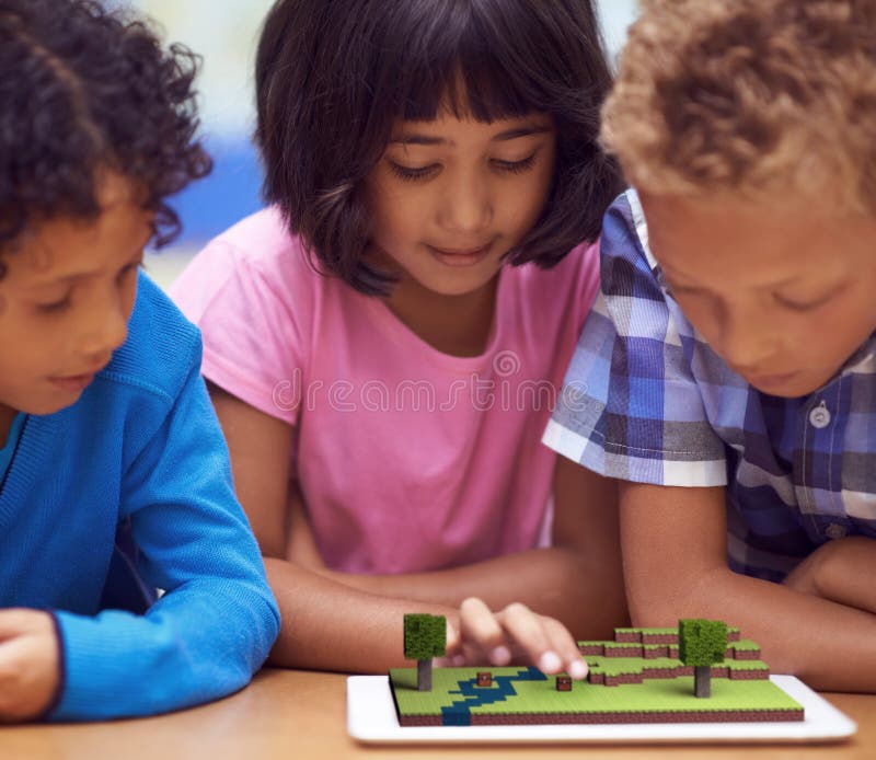 Learning through Gaming. Shot of a Popular Video Game. Stock Image ...