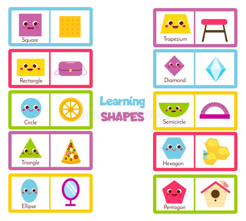 Rectangle Form Objects. Handwriting Practice. Geometric Shapes for Kids ...