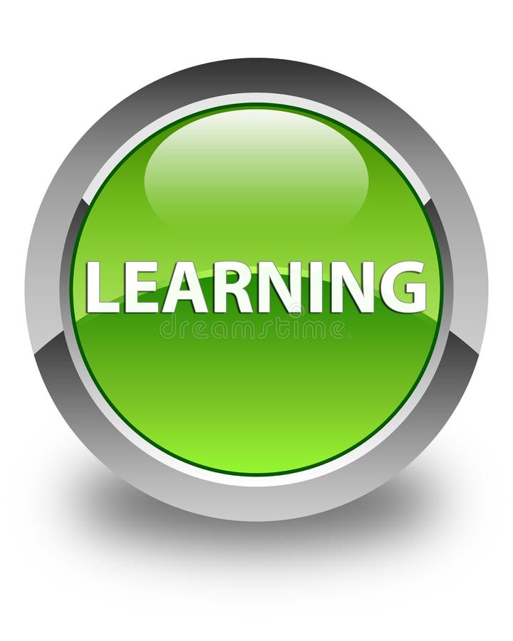 Learning Glossy Green Round Button Stock Illustration - Illustration of ...