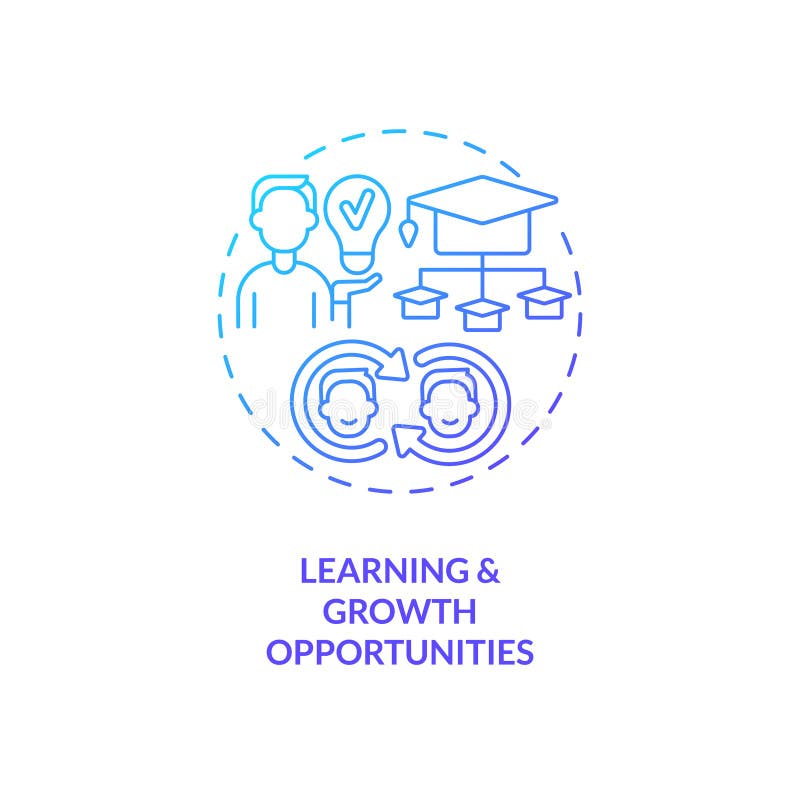 Learning and Growth Opportunities Blue Gradient Concept Icon Stock ...