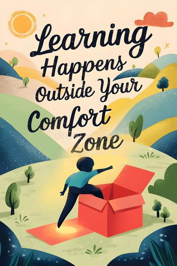 Learning Happens Outside Your Comfort Zone Stock Illustration ...