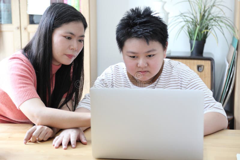 Learning at Home stock image. Image of parent, little - 254496073