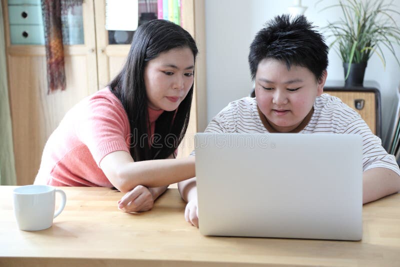 Learning at Home stock photo. Image of female, learning - 254496080