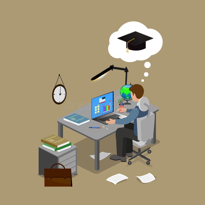 Learning at home stock illustration. Illustration of learning - 57798165