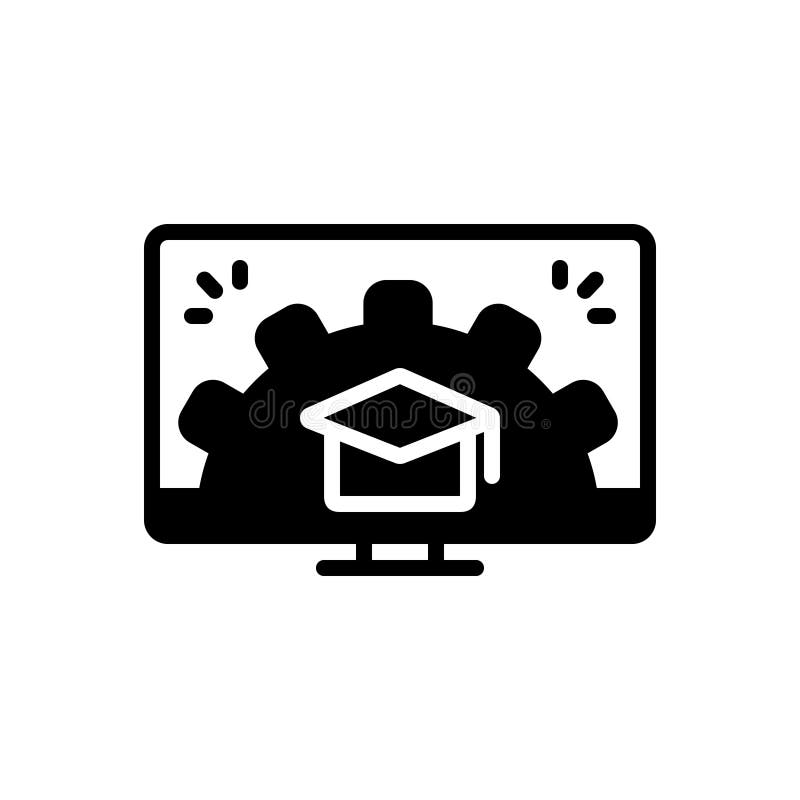 Black Solid Icon for Learning, Digital and Education Stock Vector ...