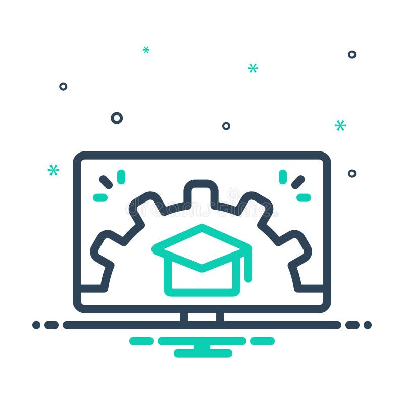 Mix Icon for Learning, Digital and Education Stock Vector ...