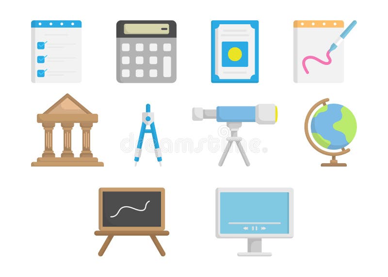 Learning Icon Set Design Template Vector Illustration Stock ...