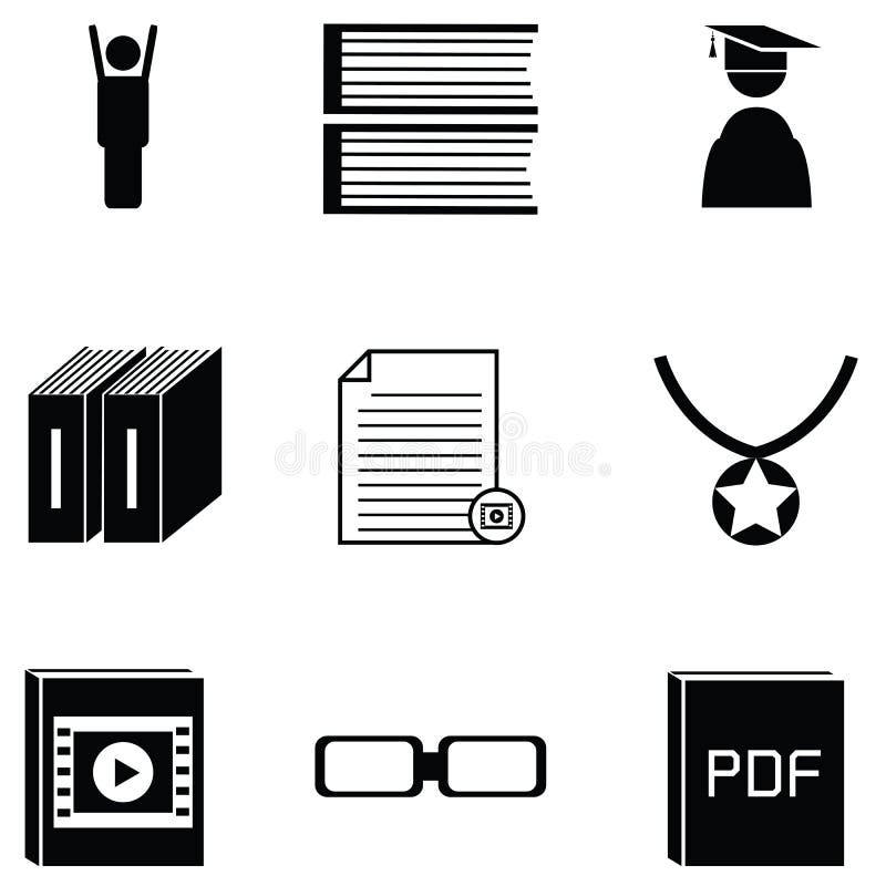Learning icon set stock vector. Illustration of computer - 107349775