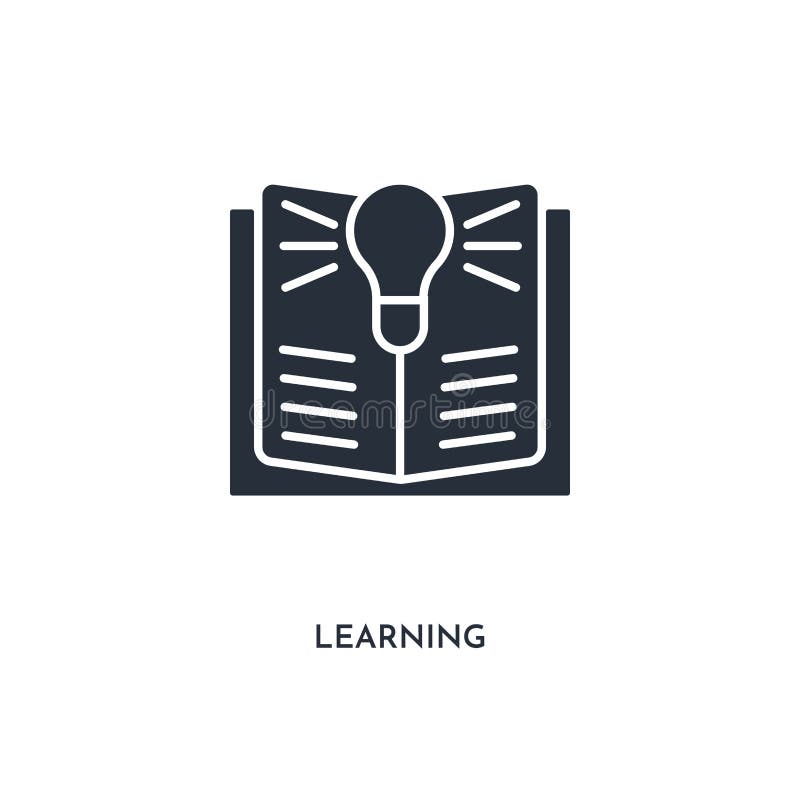 Learning Icon. Simple Element Illustration. Isolated Trendy Filled ...