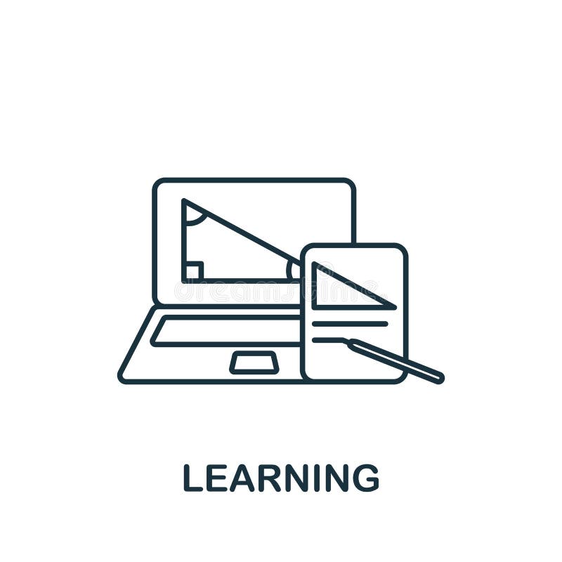 Learning Icon. Monochrome Simple Brain Process Icon for Templates, Web ...