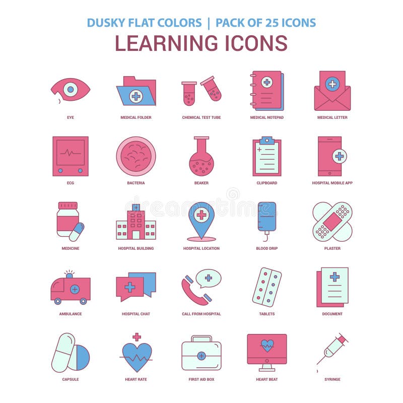 Learning Icons Icon Dusky Flat Color - Vintage 25 Icon Pack Stock ...