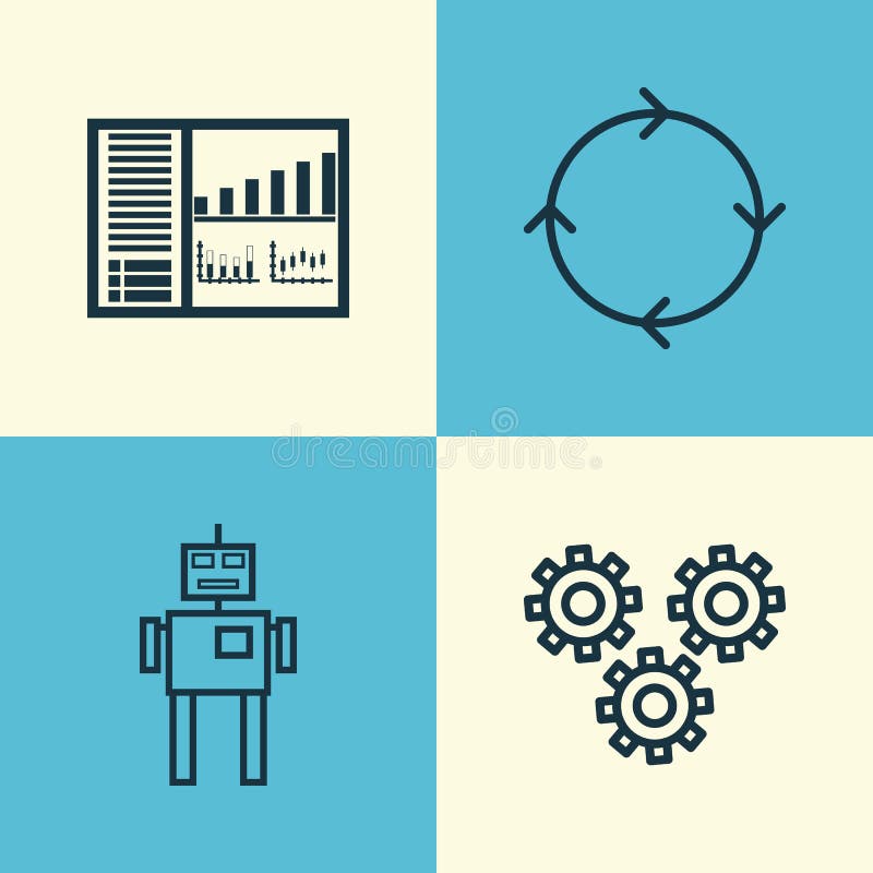 Learning Icons Set. Collection of Mechanism Parts, Cyborg, Recurring ...
