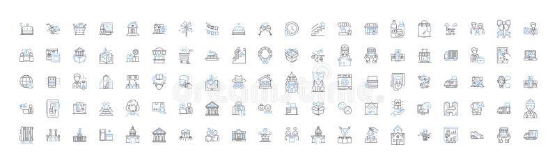 Technical Instruction Line Icons Collection Tutorial Guide Manual Procedure Steps