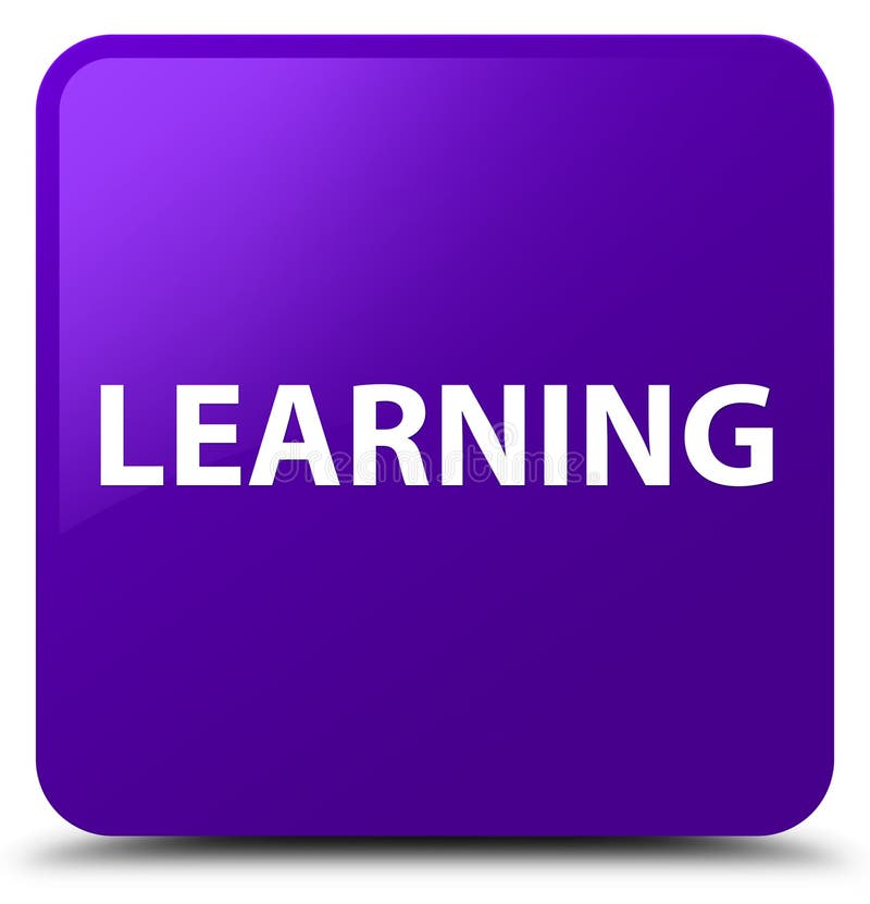E-learning Purple Square Button Stock Illustration - Illustration of ...