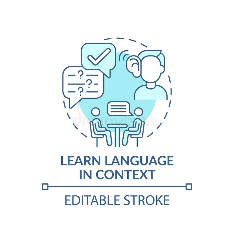 Learning Language in Context Concept Icon Stock Vector - Illustration ...