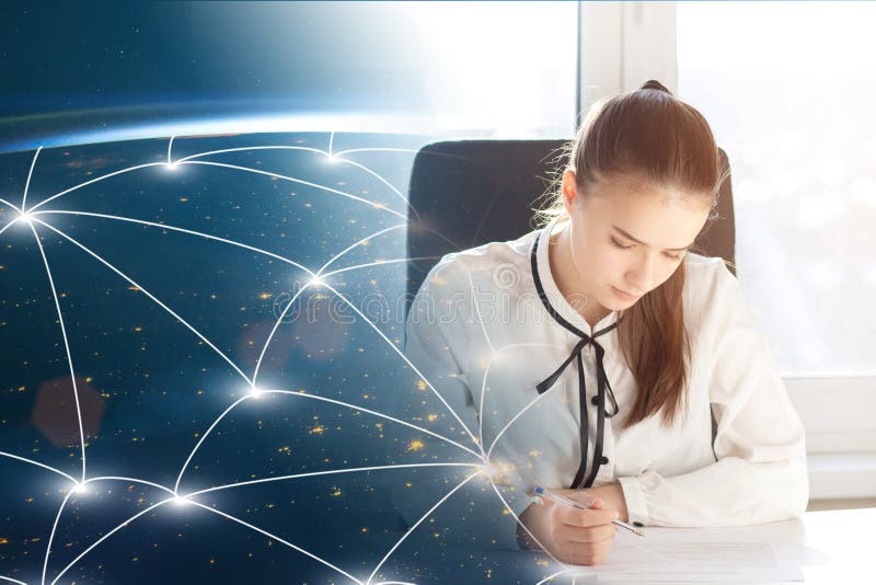 Learning Languages Concept,student with Global Communications between ...