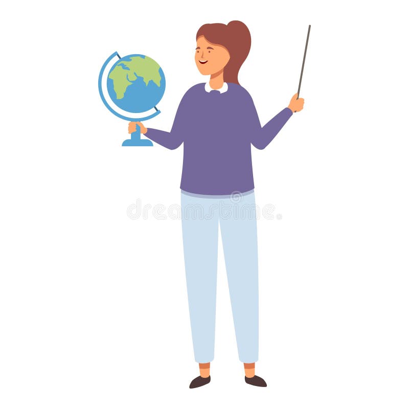 Learning Lesson of Globe Icon Cartoon Vector. Paint Happy Character ...