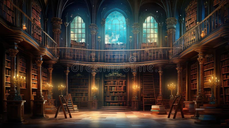 Learning library backdrop stock illustration. Illustration of ...