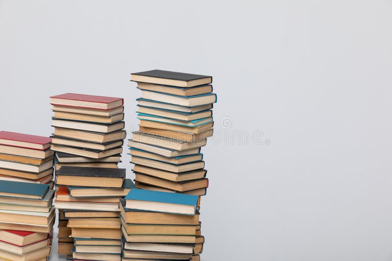 Library Science Stack of Books on White Background Training Stock Image ...