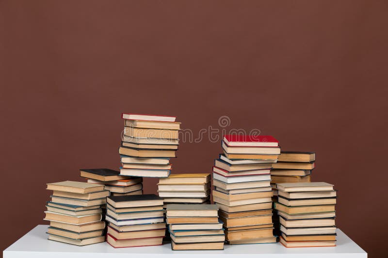 Science Learning Library Stack of Books on White Background Stock Image ...