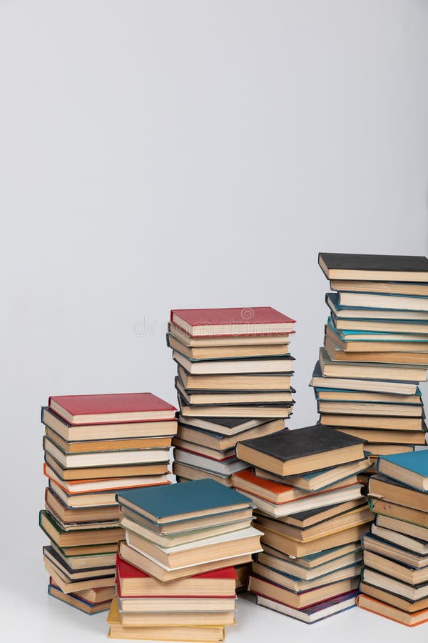 Learning Literacy Science Education Stack of Books on a Green ...