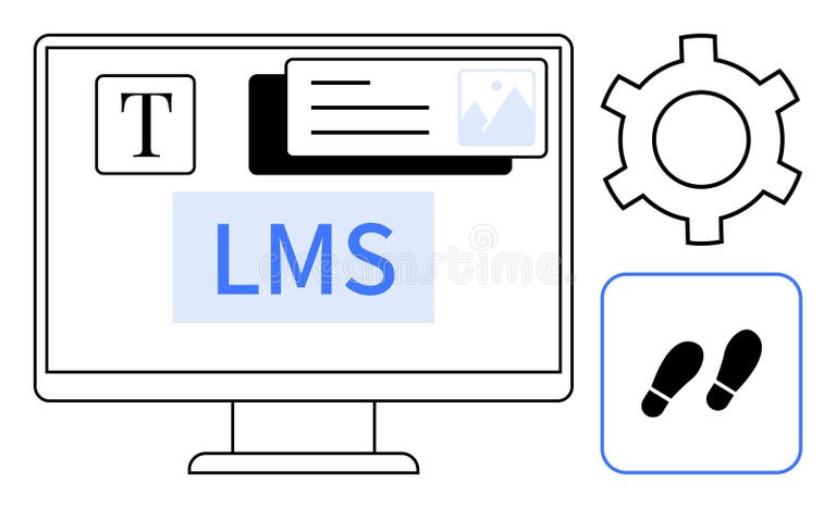 Learning Management System Interface with Content Modules, Settings ...