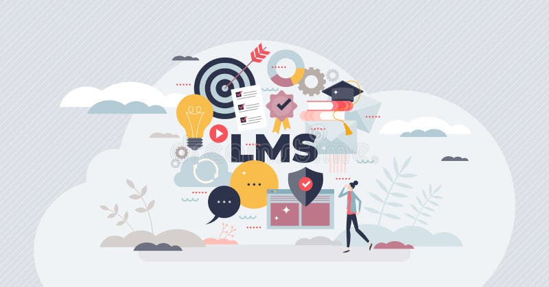 Learning Management System or LMS Education Approach Tiny Person ...