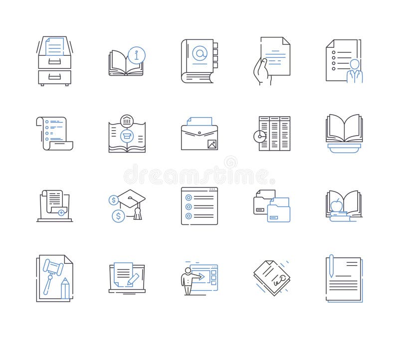 Learning Management System Outline Icons Collection. LMS, Courseware ...