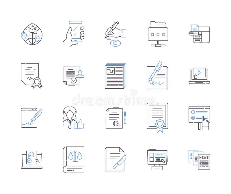 Learning Management System Outline Icons Collection. LMS, Courseware ...