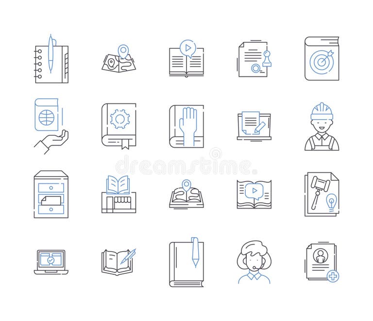 Learning Management System Outline Icons Collection. LMS, Courseware ...