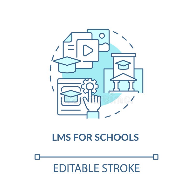 Learning Management System for School Blue Concept Icon Stock ...