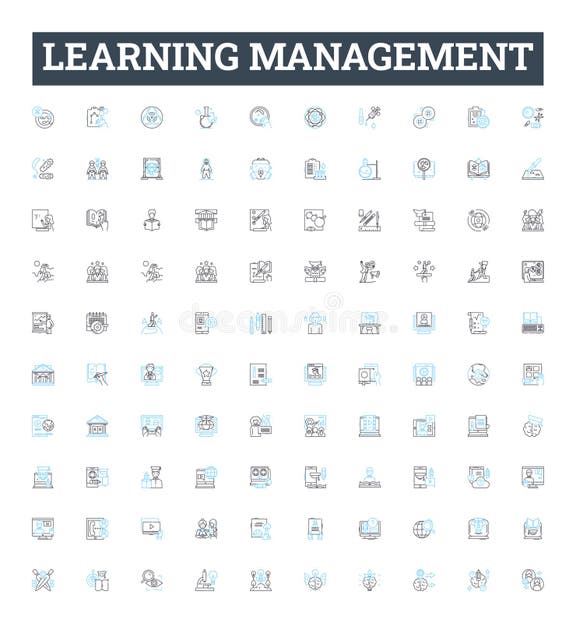 Learning Management Vector Line Icons Set. Education, Training ...